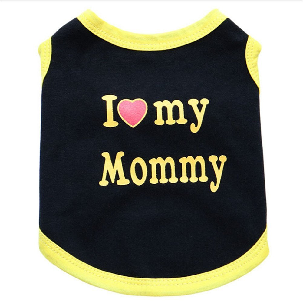 Amazon.com : Pet Dog T-Shirt I Love My Daddy Mommy Vest Gift Costume ...