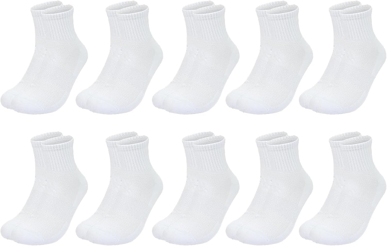 10 Pairs White Crew Socks Women, White Socks Women, White Ankle Socks ...