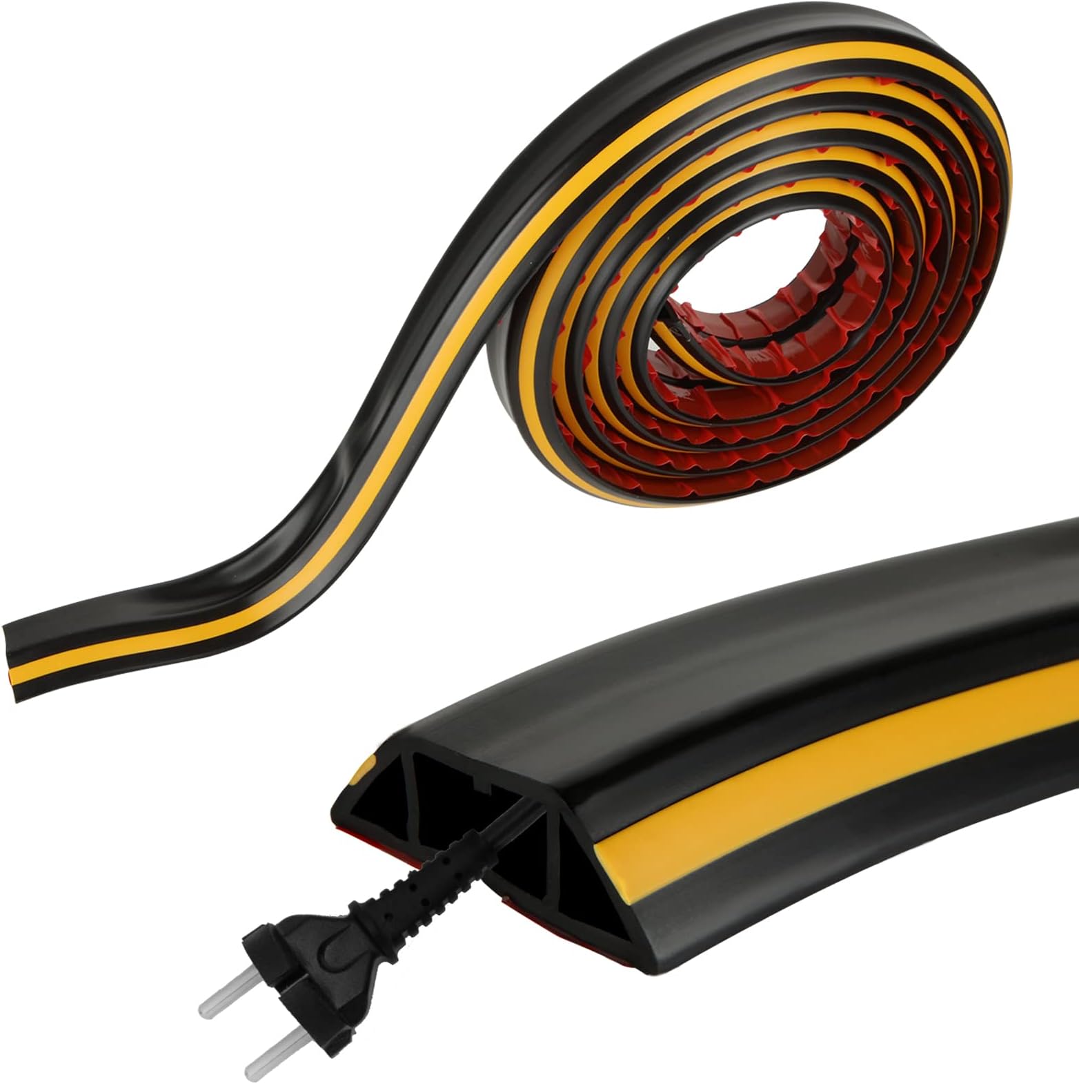 YAYODS Floor Cable Cover, 3M Cable Protector with Adhesive, Rubber ...