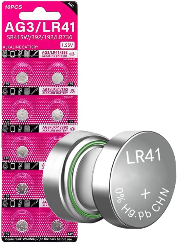 Amazon.com: Cotchear 10pcs 1.55V AG3 LR41 Button Batteries 192 392 CX41 ...