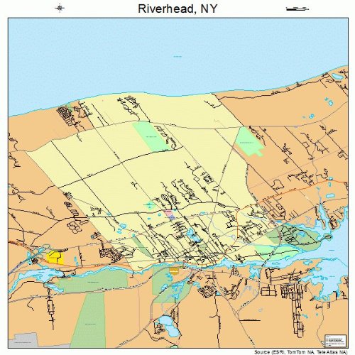 Amazon.com - Large Street & Road Map of Riverhead, New York NY ...