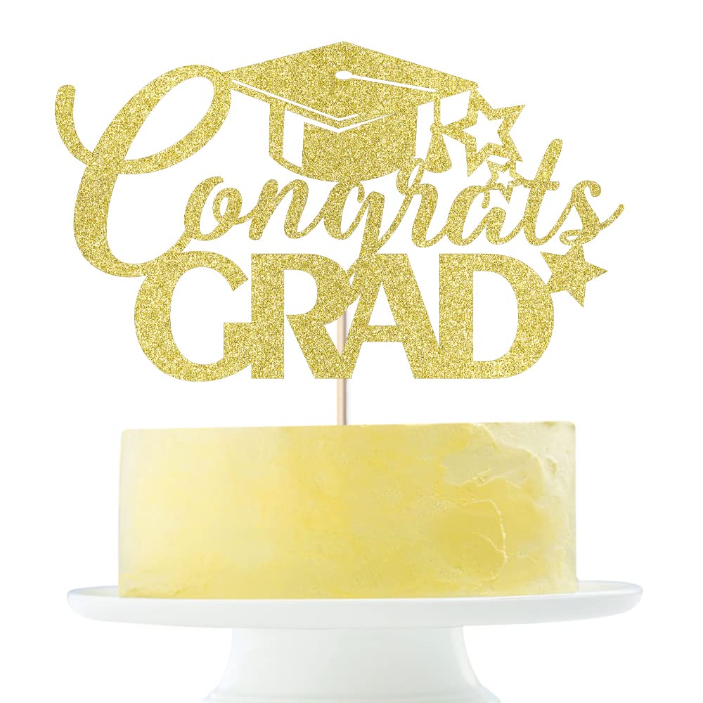 Amazon.com: Gold flash Congrats Grad Cake Topper, 2025 Graduate Party ...