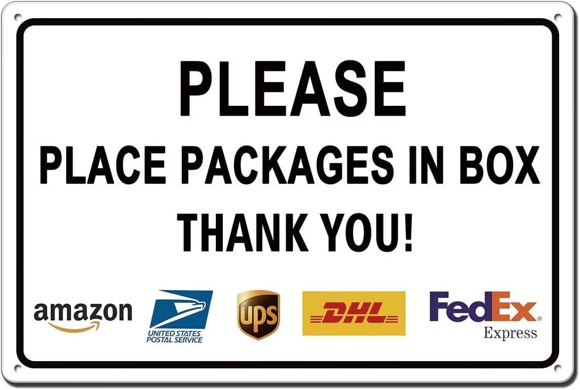 Amazon.com : Please Place Packages in Box Delivery Sign Package ...