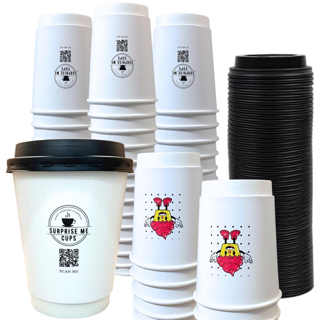 Amazon.com: Surprise me cups - 50 Pack Disposable TO-GO Coffee Cups ...