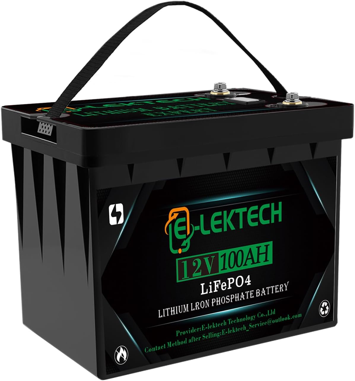 Amazon.com: E-LekTech 12V 100Ah LiFePO4 Battery with 100A BMS, 10000 ...
