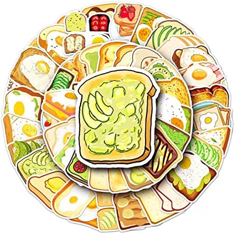 Amazon.com: 50 Pieces Toast Bread Sticker Delicious Food Bread Stickers ...