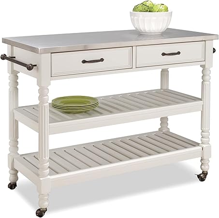 Amazon.com: Homestyles General Line Off-White Mobile Kitchen Cart ...