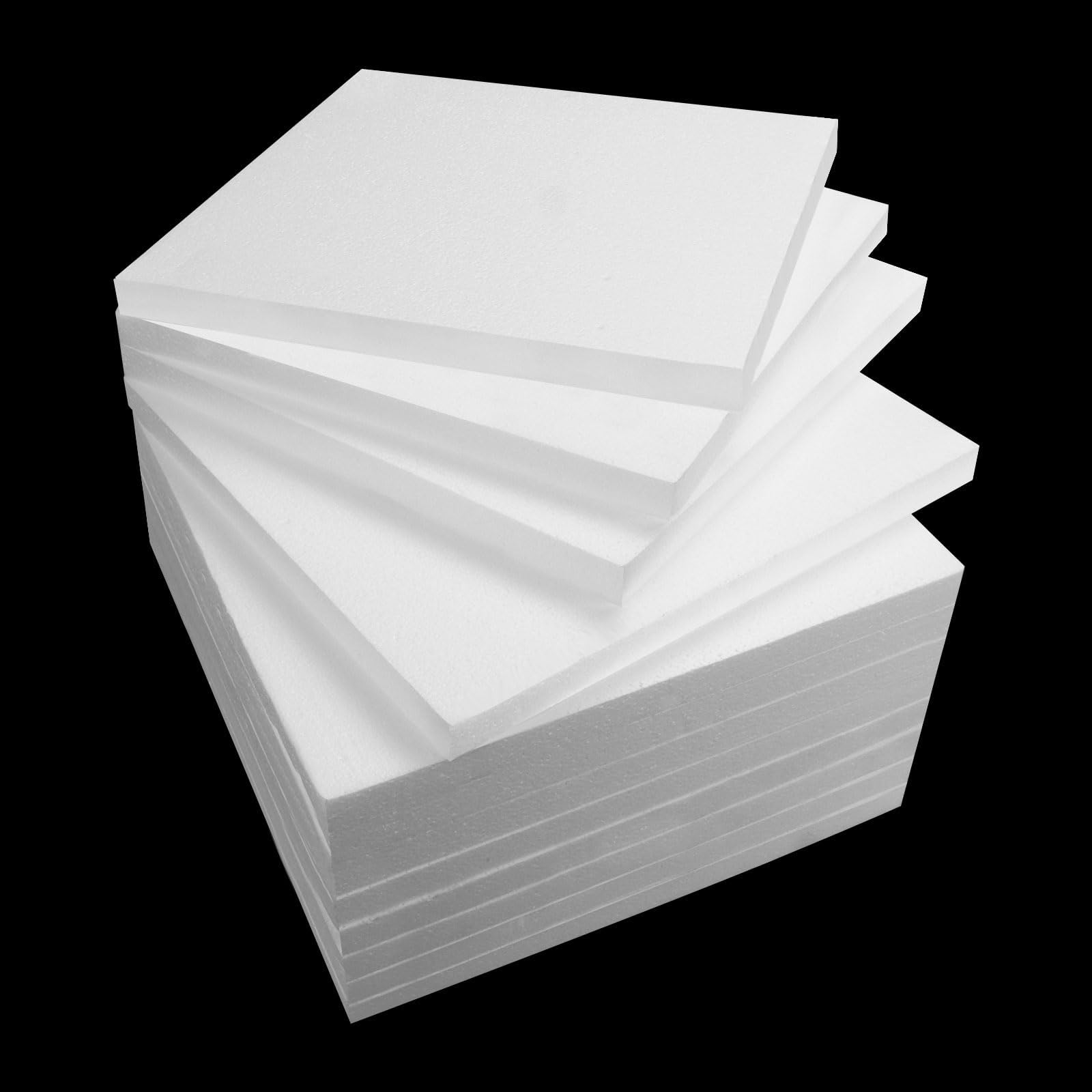 Aselected 12Pcs Styrofoam Blocks for Porject 30 X 30 X 2Cm Polystyrene ...