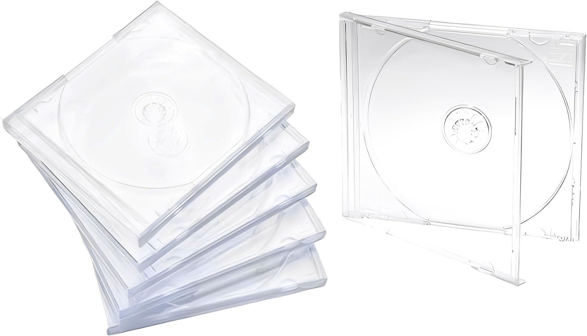 Amazon.com: KEYIN Premium Clear CD Jewel Cases - Standard Size, 50-Pack ...
