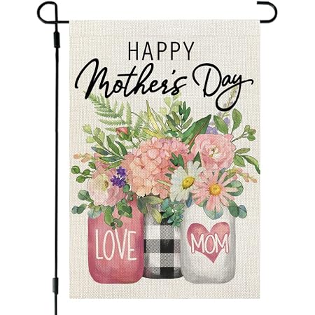 Amazon.com : Spring Happy Mothers Day Garden Flags for Outside 12x18 ...