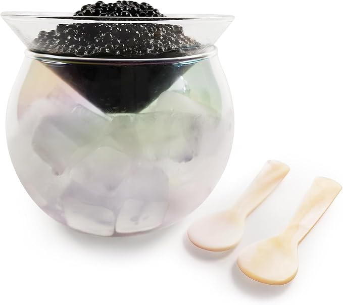 Amazon.com: ThougrLyh Caviar Serving Set Colorful Glass Caviar Dish ...