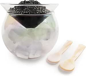 Amazon.com: ThougrLyh Caviar Serving Set Colorful Glass Caviar Dish ...