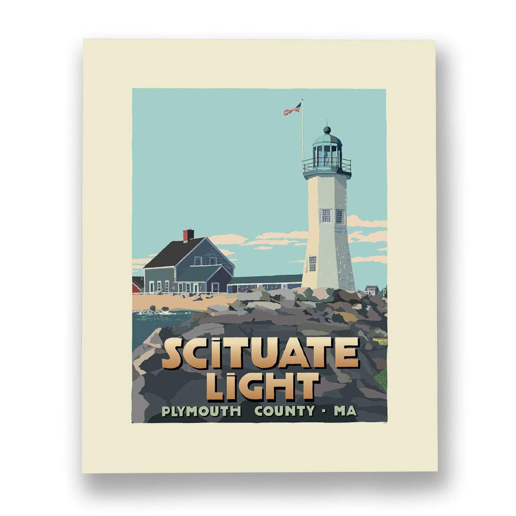 Amazon.com: Scituate Light, Massachusetts Print (8x10 Lighthouse Travel ...