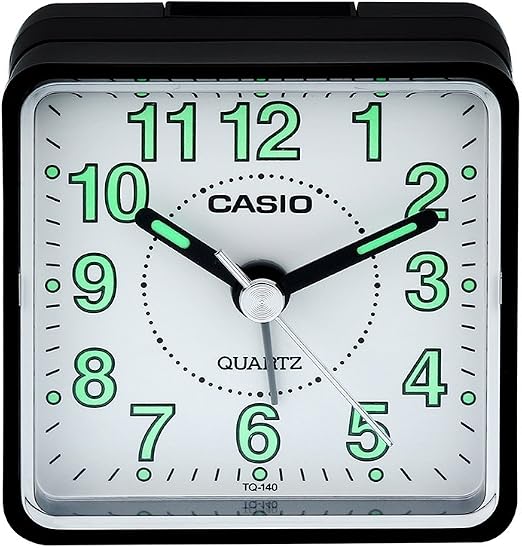 Amazon.com: Casio TQ-140-1B Tq140 Travel Alarm Clock - Black : Home ...