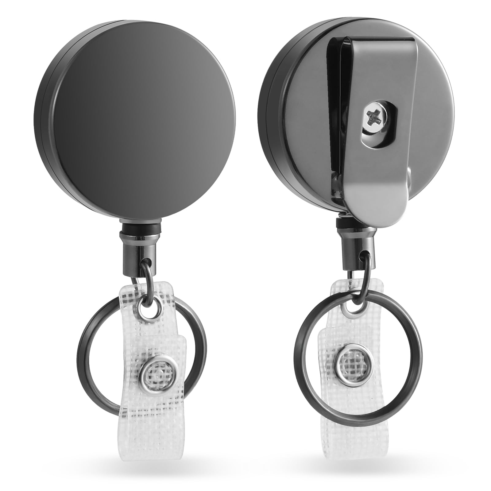 Amazon.com : Dimeho Heavy Duty Retractable Badge Holder, 2Pcs Metal ID ...