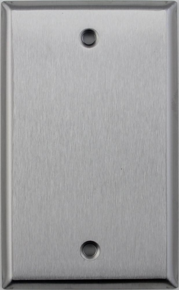 Brushed Satin Stainless Steel 1 Gang Blank Wall Plate- Single 1 Blank ...