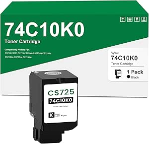 Amazon.com: CS720 CS725 CX725 Black Toner Cartridge 74C10 Replacement ...
