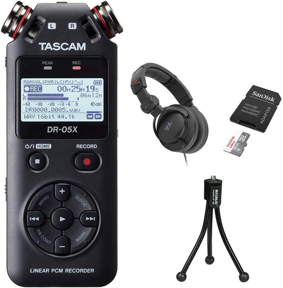 Amazon.com: Tascam DR-05X Stereo Handheld Digital Audio Recorder with ...