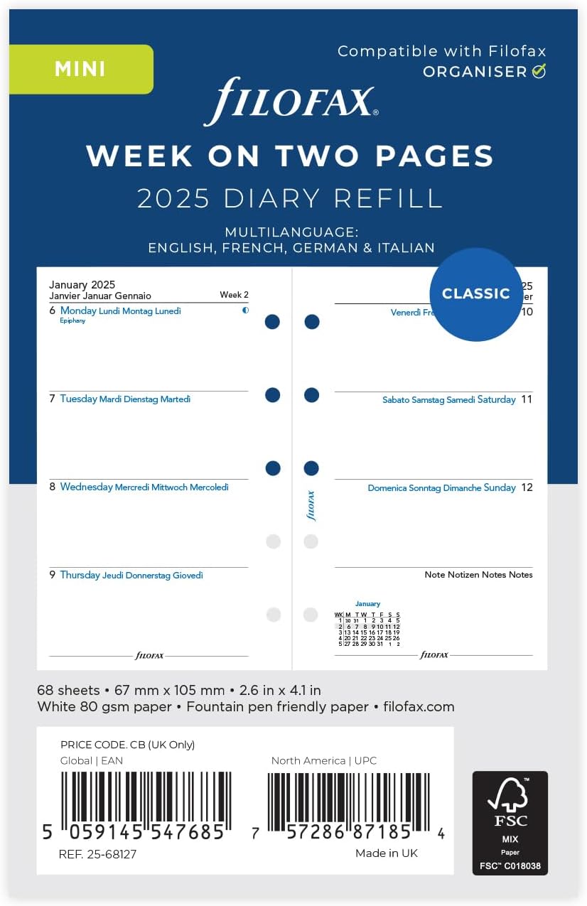 Amazon.com : Filofax Pocket To Do List (B212204) : Fine Writing ...