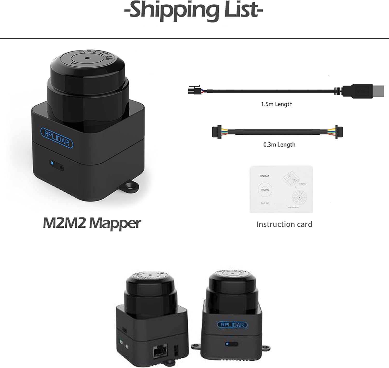 Slamtec RPLIDAR M2M2 360 Degree 2D Mapping Lidar Scanner 40 Meters ...