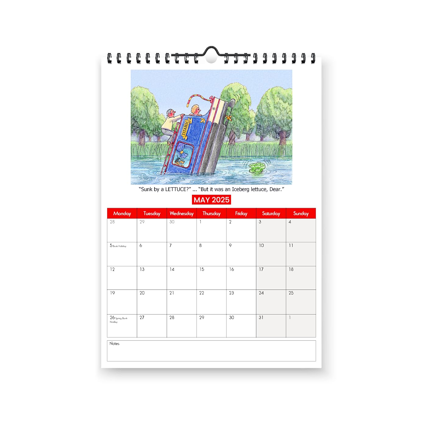 Narrowboats Humour Cartoon Funny 2025 Yearly Wall Hanging Calendar ...