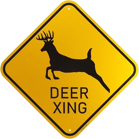 Amazon.com : Enjoyist Deer Xing Crossing Sign - 12"x 12" - .040 ...