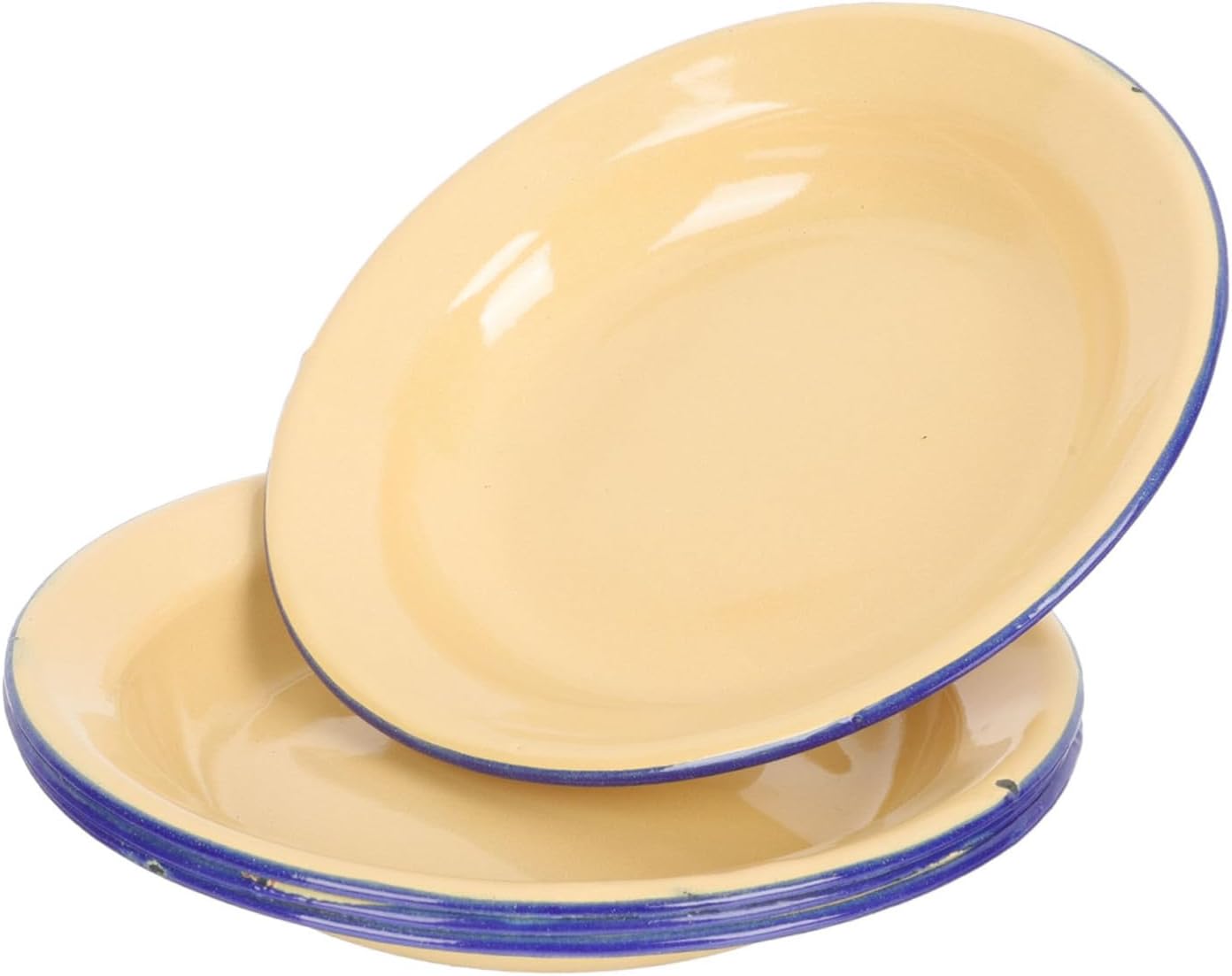 Amazon.com | Kichvoe 4pcs Enamel Plates Enamelware Dinner Plate ...