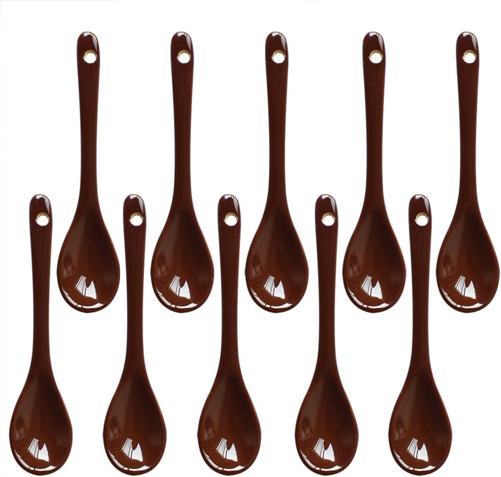 Amazon.com: Yuauy 10 pcs Porcelain Egg Spoons Ceramic Spoons 4.7 inch ...