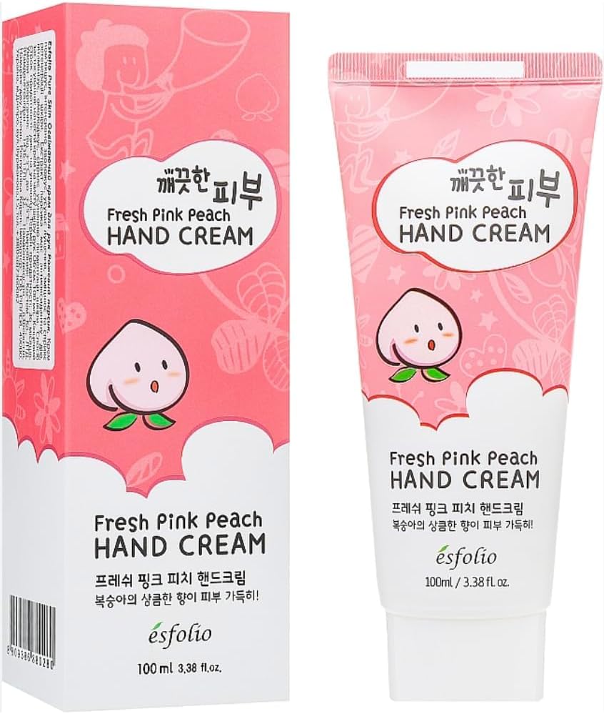 Amazon.com : Esfolio - Fresh Pink Peach Hand Cream - Korean Cute Fun K ...
