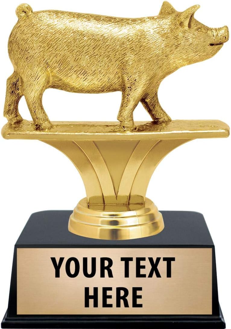 Amazon.com : Crown Awards Pig Trophy, 5.5" Pig Trophies with Custom ...
