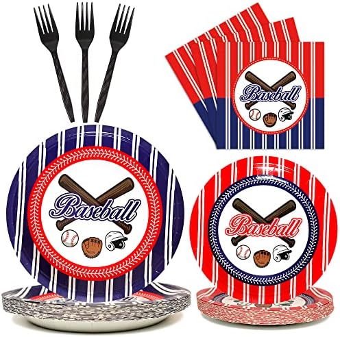 Amazon.com: Umigy Baseball Party Supplies Disposable Paper Plates ...