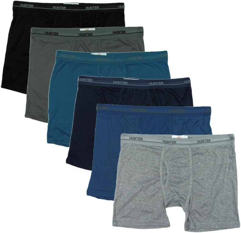 HUNTER Mens Cotton Boxer Briefs (6pc) at Amazon Men’s Clothing store