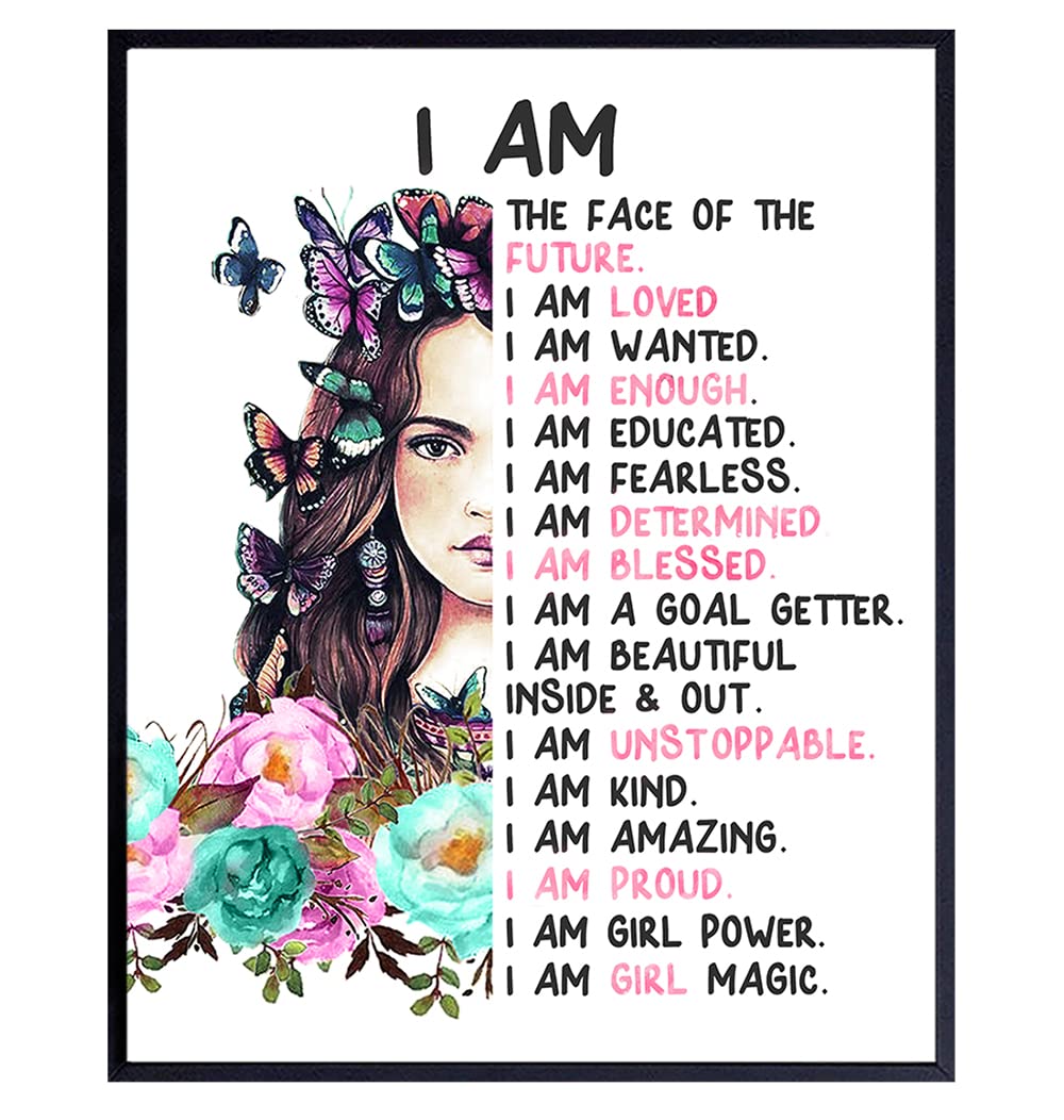 Amazon.com: Positive Affirmations Bedroom Wall Art - Positive Quotes ...
