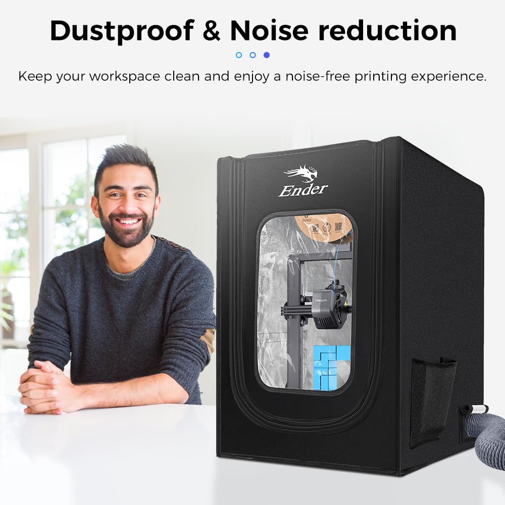 Creality Official Ender 3 Enclosure with Smoke Vent, Fireproof and ...