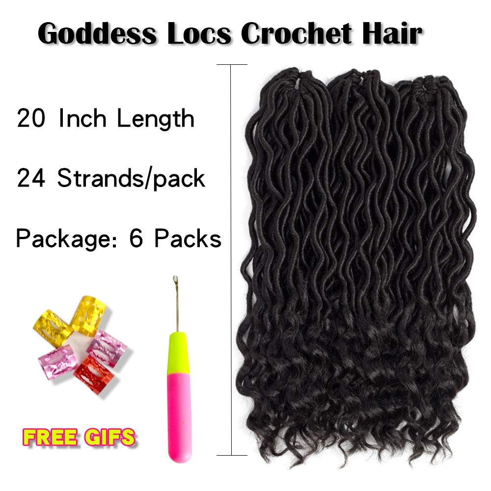 Buy Lihui Goddess Locs Crochet Hair 20Inch Curly Faux Locs Crochet Hair ...