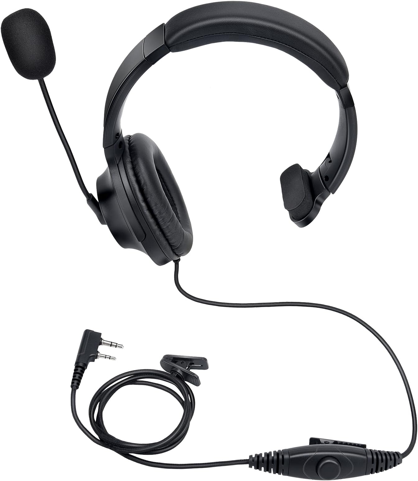 Amazon.com: Over The Ear Ptt Mic Earpiece Two Way Radio Headset with ...