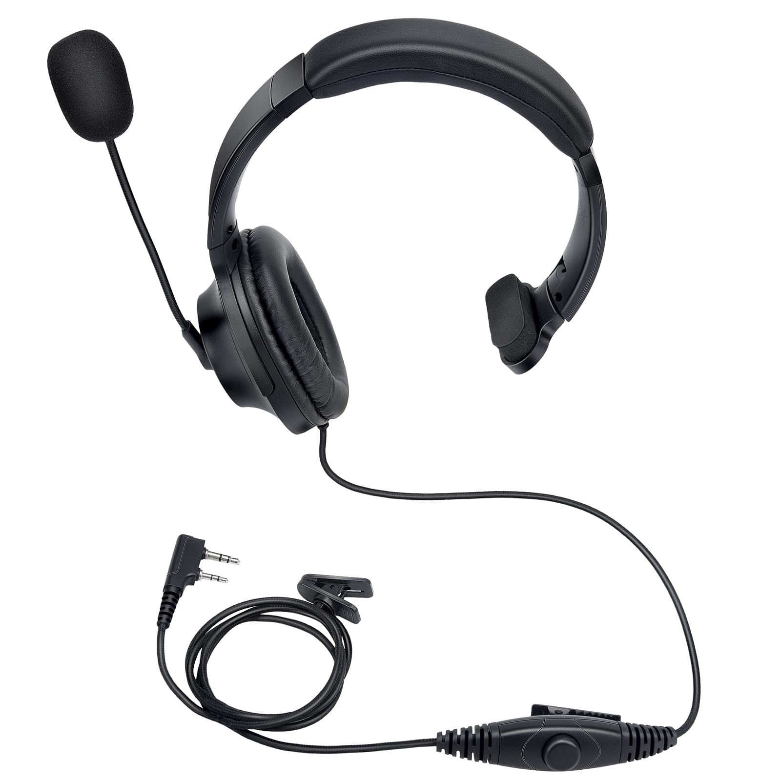 Amazon.com: Over The Ear Ptt Mic Earpiece Two Way Radio Headset with ...