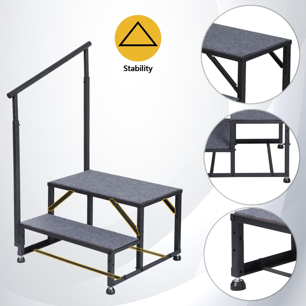 Snapklik.com : Toriexon RV Stairs Handrails Ladder w/Step Cover, 2 Step ...