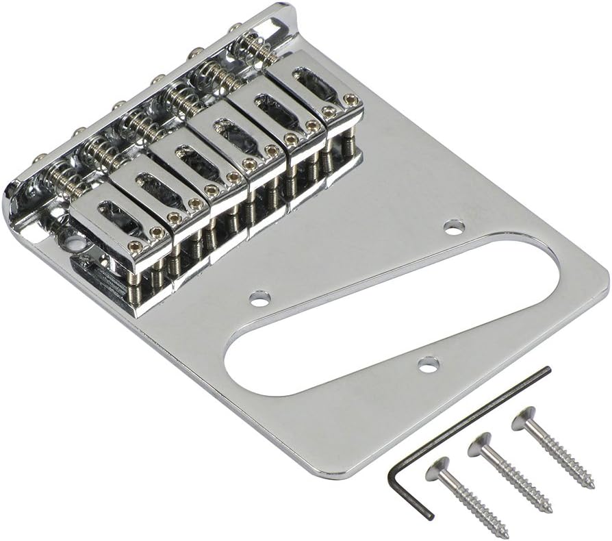 Amazon.com: QYYQ Telecaster Guitar Bridge Chrome Assembly with 6 ...