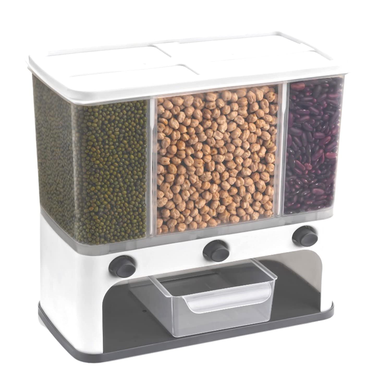 Buy Wall ed 3 in 1 Push Button Dry Food Dispenser, Grain Dispenser ...