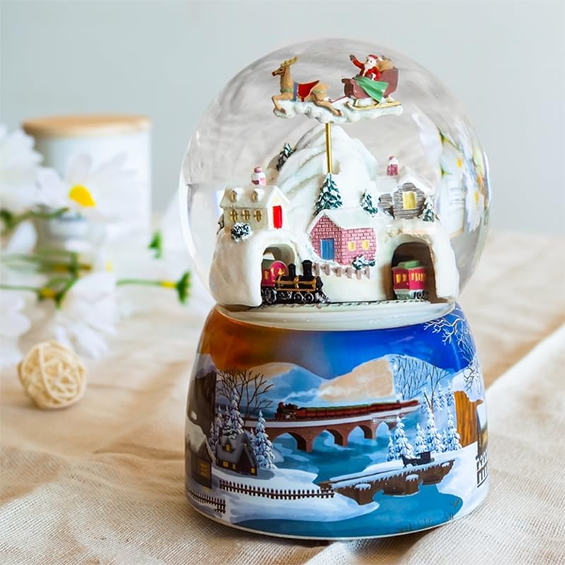 Amazon.com: Bubble Ranch 6" Flying Santa Sleigh and Moving Train ...