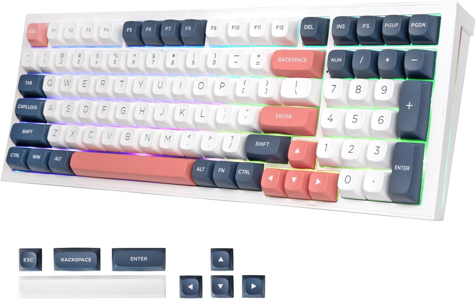 E-Yooso 96% Creamy Mechanical Keyboard Wired, Gasket Structure with ...