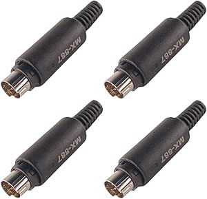 MX 2 Pairs Mini Din Male Connector Black DIN 8 Pin Female + Male ...