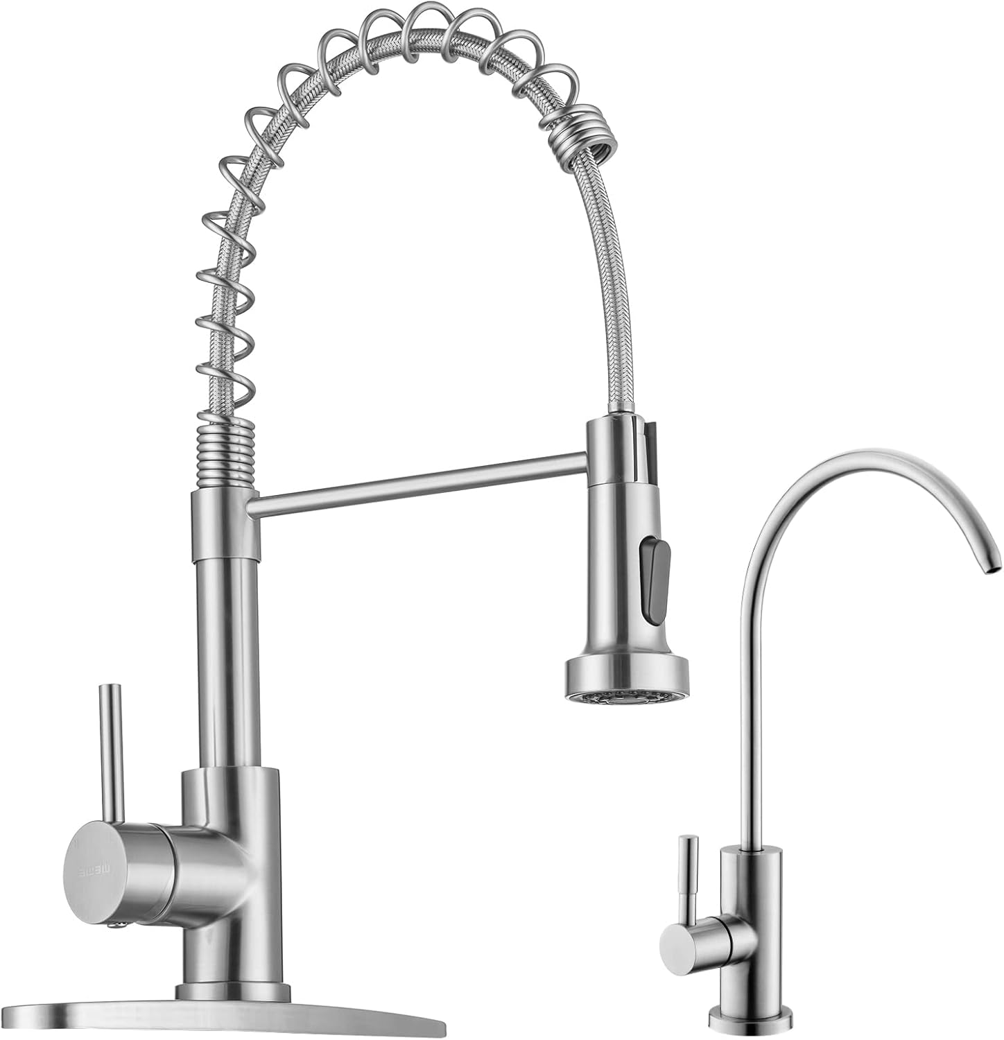 WEWE Kitchen Faucets, Brushed Nickel Kitchen Faucet with Pull Down ...