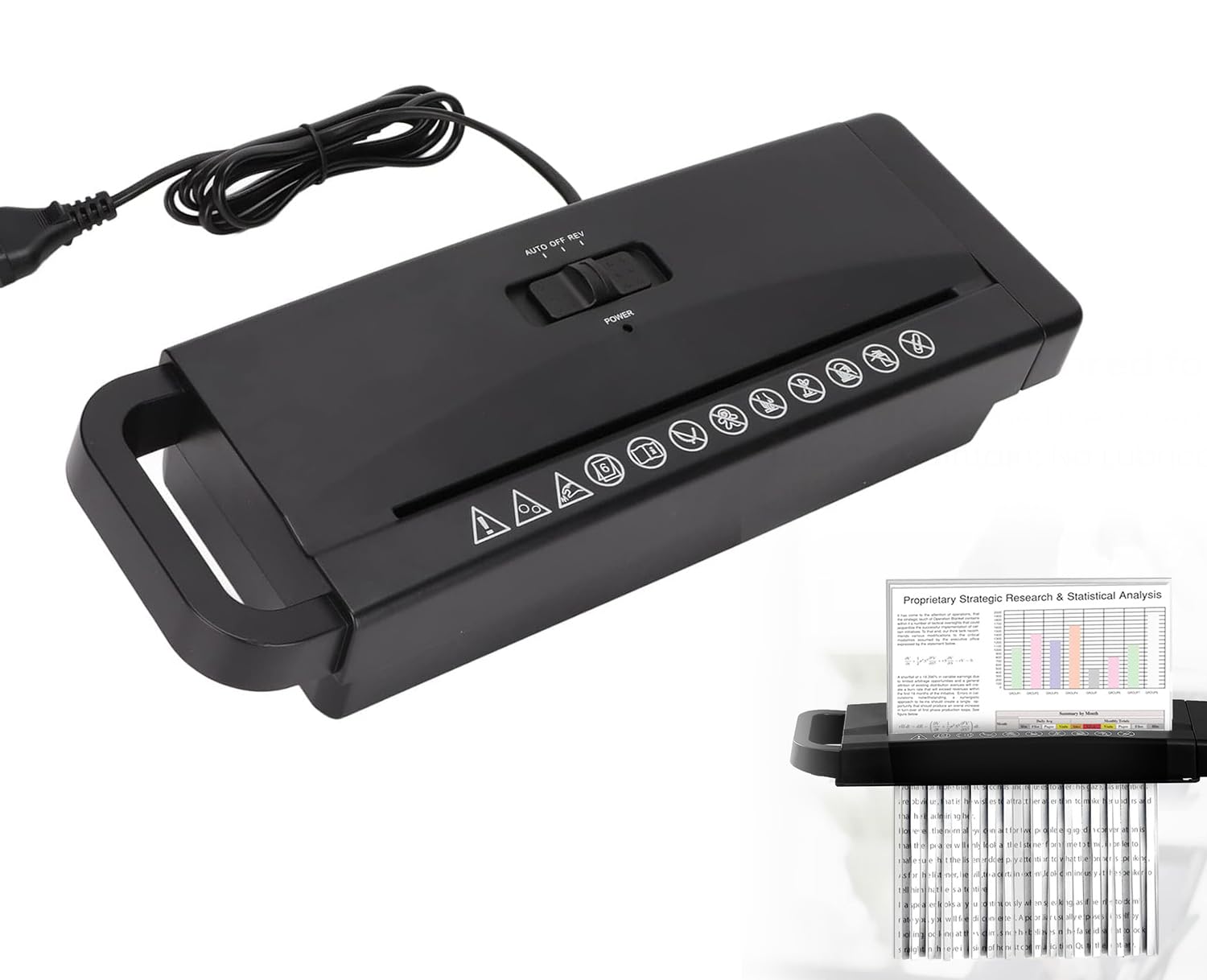 YOUWE7 Paper Shredder Without Basket, 7-Sheet Strip Cut for Office/Home ...