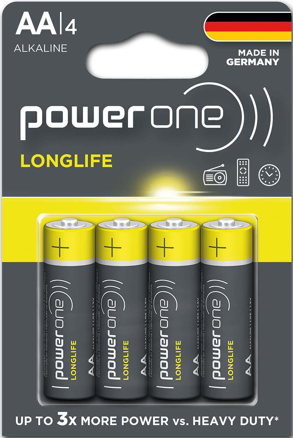 Power One Longlife AA Alkaline Battery- 4 Pieces, Multi : Amazon.in ...