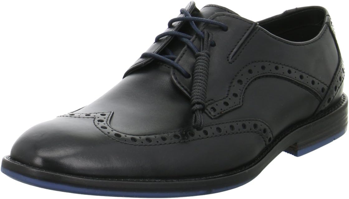 Clarks Men's Prangley Limit Brogue Lace-Up Shoes, Black Leather, 7 UK ...