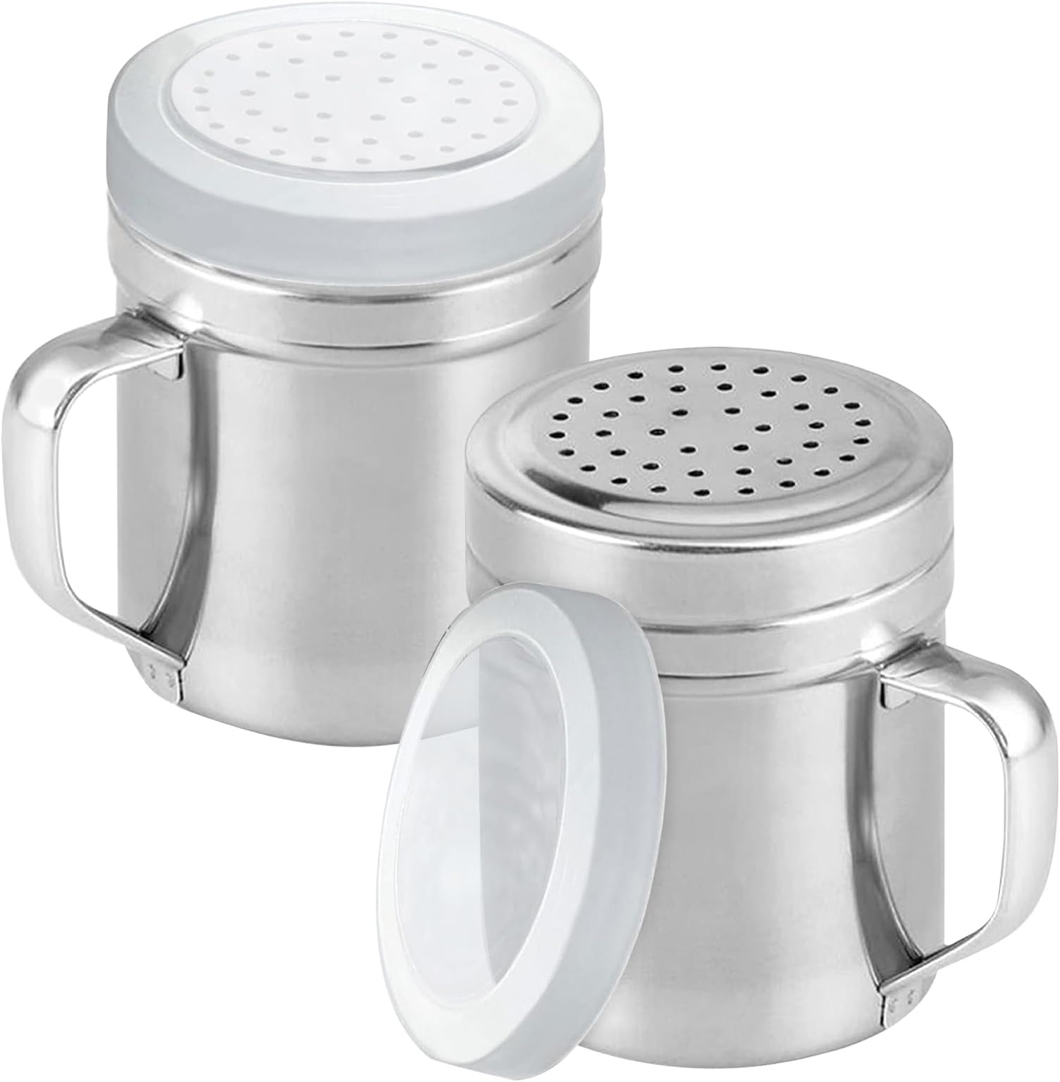 Amazon.com: Dlh Western Stainless Steel Salt Pepper Dredge Shakers ...