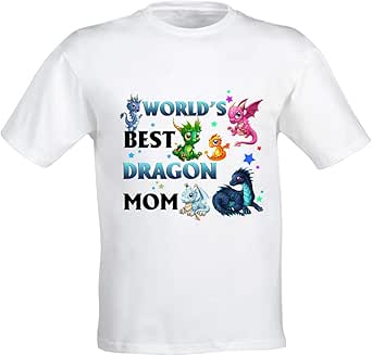 APASIN: Worl's Best Dragon Mom 2- Gift for Any Purpose T-Shirt (White;L ...