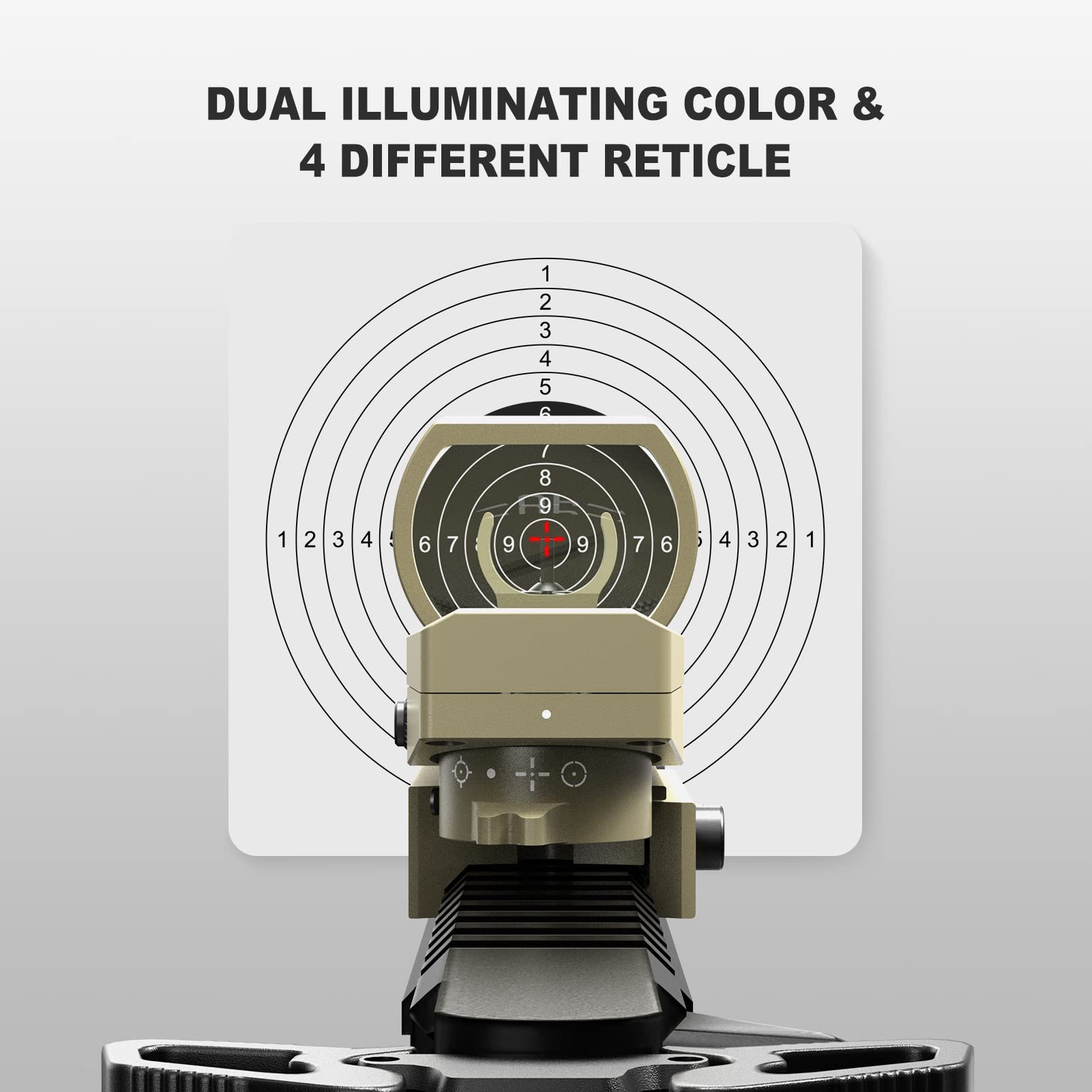 Snapklik.com : RS-29 Reflex Sight, Red & Green Illuminated 4 Reticles ...